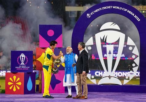 Pm Modi And Deputy Pm Richard Marles Presents Winning Cwc 2023 Trophy To
