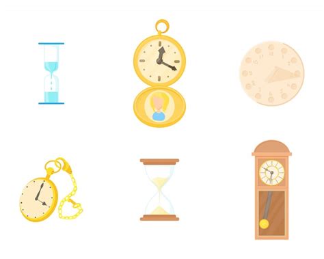 Conjunto De Iconos De Reloj Vector Premium