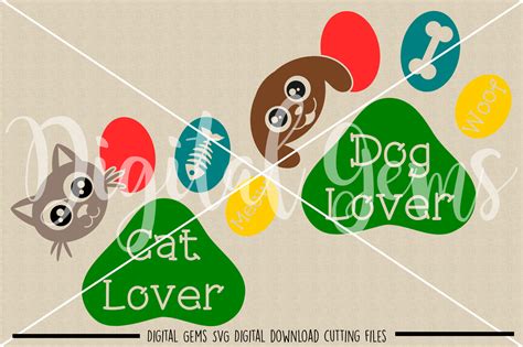 Cat And Dog Lover Svg Dxf Eps Png Files By Digital Gems
