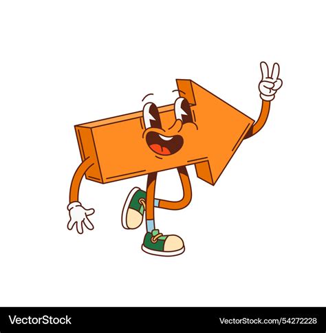 Groovy Math Arrow Geometric Figure Character Vector Image
