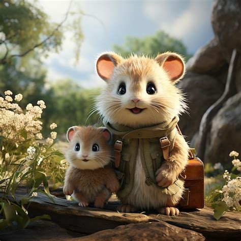 Premium Ai Image Cute Animated Rabbit Innocents Bear