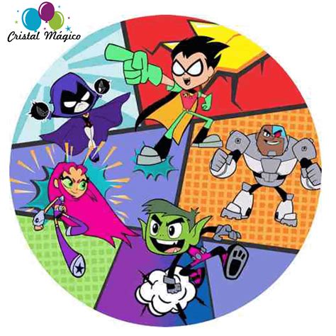 Painel Tecido Sublimado Teen Titans cm Cristal Mágico Artigos para festas