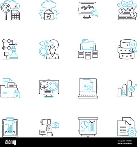 Probe Linear Icons Set Explore Analyze Detect Investigate Research Examine Inspect Line