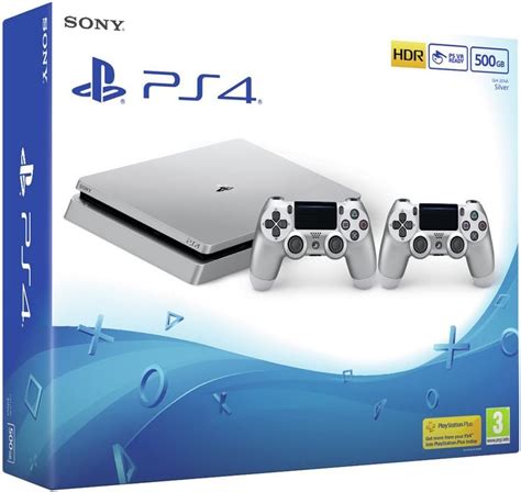 Sony Playstation 4 With 2 Controllers 500 Gb Silver Uk
