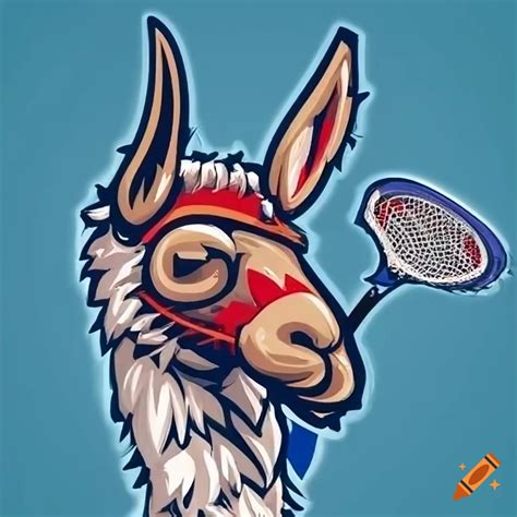 Angry Llama Lacrosse Team Mascot In Red White And Blue On Craiyon
