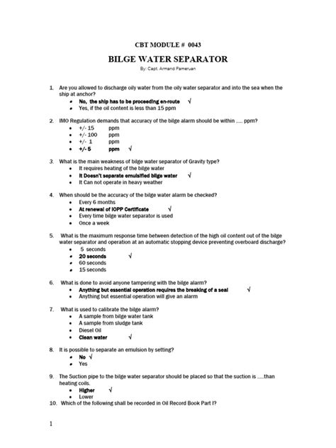 Cbt Cd 0043 Bilge Water Separator Pdf