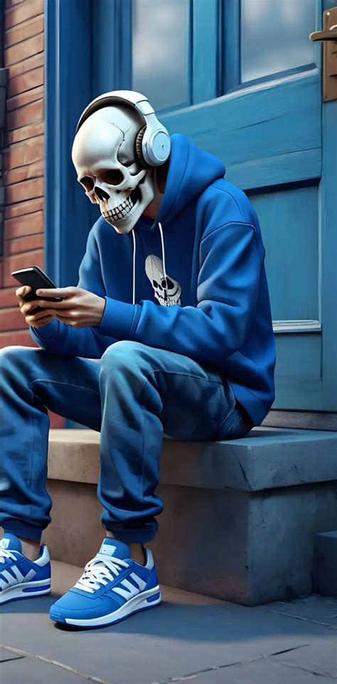 Blue Hoodie Skull Wallpaper By Natalier0402 Download On Zedge™ Ef9c