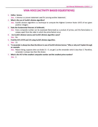 Cbse Practical Lab Manual Project File Project Work Mathematics For