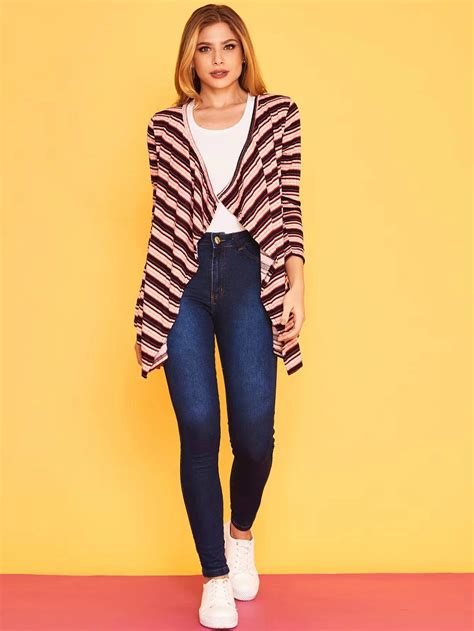 Chic Bella Blusa CARDIGAN Inverno Kimono Fio Para Amarra SHEIN Brasil