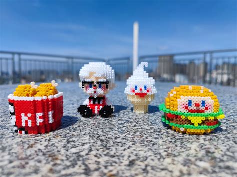 Cute Fast Food Series 3d Perler Beads Patterns Tutorial Etsy