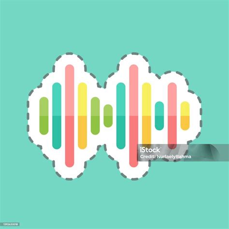 스티커 라인 컷 음악 표시기 음악 기호에 적합합니다 컬러 메이트 스타일 편집 가능한 간단한 디자인 디자인 템플릿 벡터 간단한
