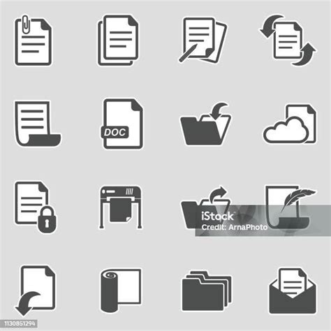 문서 아이콘입니다 스티커 디자인입니다 벡터 일러스트입니다 경영자에 대한 스톡 벡터 아트 및 기타 이미지 경영자 교환 노트