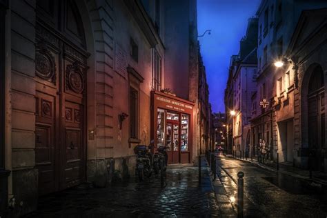 France Houses Paris Street Night Street Lights Hd Wallpaper