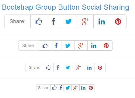 Bootstrap Group Button Social Sharing Social Sharing Buttons Social