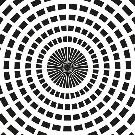 Geometric Pattern Circular Optical Illusion Abstract Radial Design Vector Illustration Stock