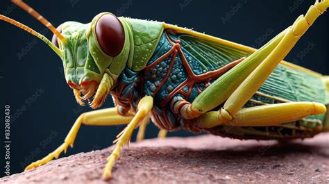 Up Close Shot Of A Mutated Grasshopper With Irregular Body Patterns And Abnormal Growths