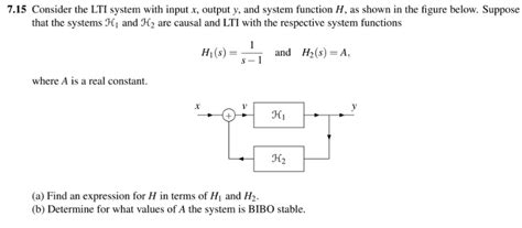 Solved 7 15 Consider The LTI System With Input X Output Y Chegg