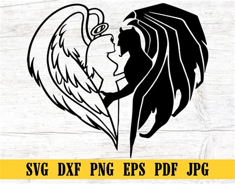 Angel And Devil Svg Svg Png Dxf Eps  Instant Download For Print Cut