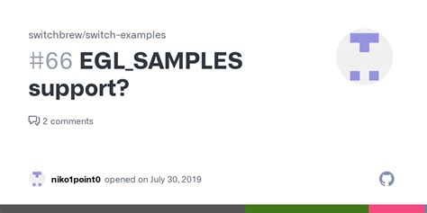 Eglsamples Support · Issue 66 · Switchbrewswitch Examples · Github