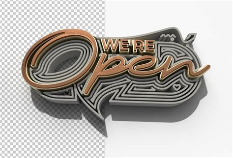 Premium PSD We Are Open Close Calligraphic D Transparent Psd File