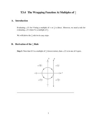 T The Wrapping Function At Multiples Of Pi And Pi T The Wrapping Function At Multiples