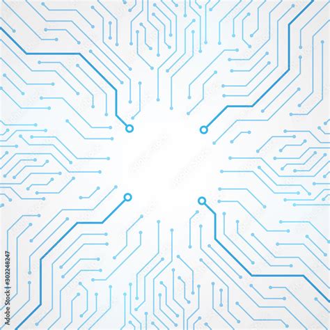 Abstract Technology Background Blue Circuit Board Pattern Stock
