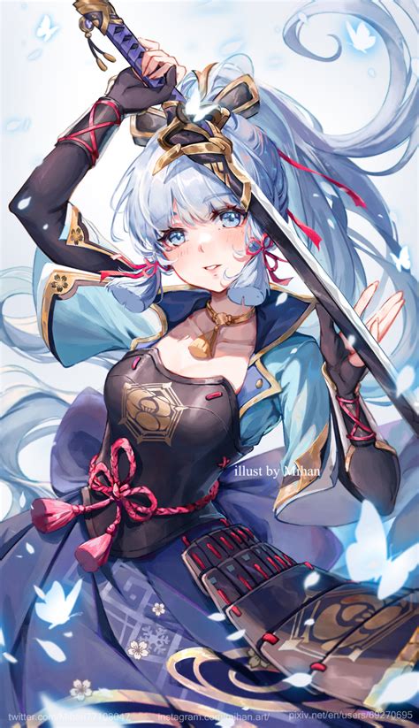 Safebooru 1girl Absurdres Arm Guards Armor Blue Eyes Blue Hair Blunt