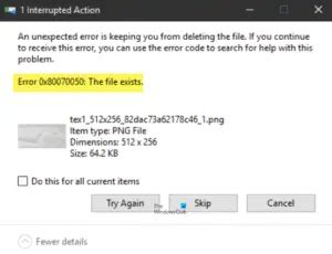 Fix Error X The File Exists On Windows