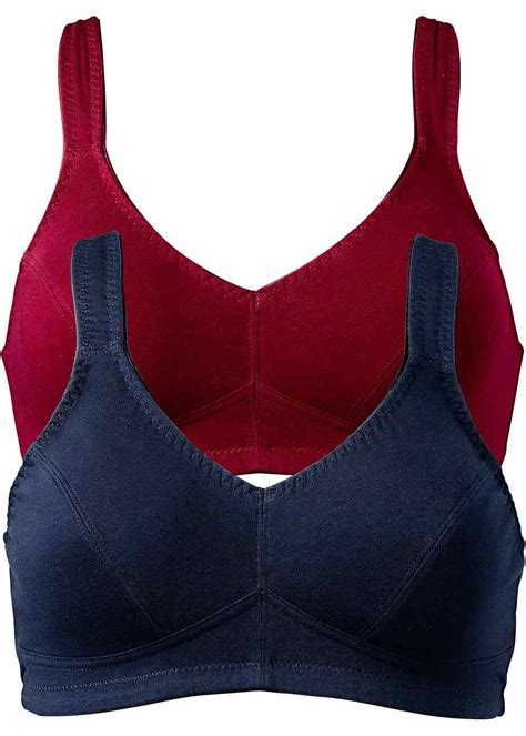 Soutien Gorge Confortable En Coton Avec Des Bretelles Larges Bleu