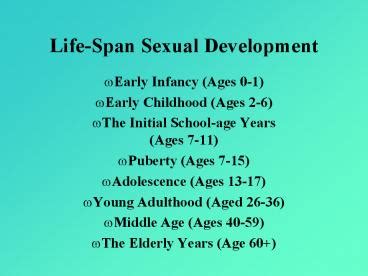 LifeSpan Sexual Development Presentation Free To View