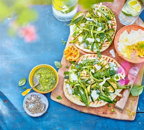 Vegetarian Bbq Flatbreads Recipe Olivemagazine