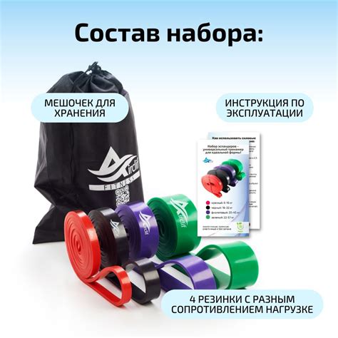 Резинки для фитнеса набор 4 штуки резинка для подтягивания на турник тренажер 6 57 кг