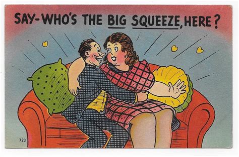 The Big Squeeze” Comic Postcard Circa 1935 History In The Mail