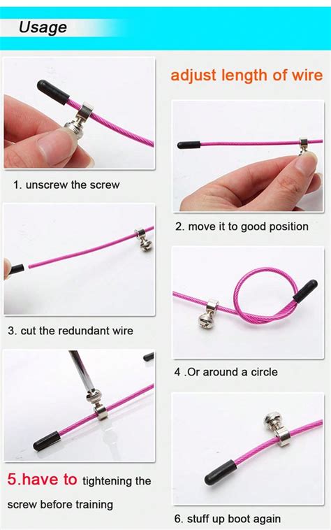 Aluminium Handle Skipping Rope 3m Length Adjustable Steel Wire Jump