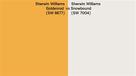 Sherwin Williams Goldenrod Vs Snowbound Side By Side Comparison