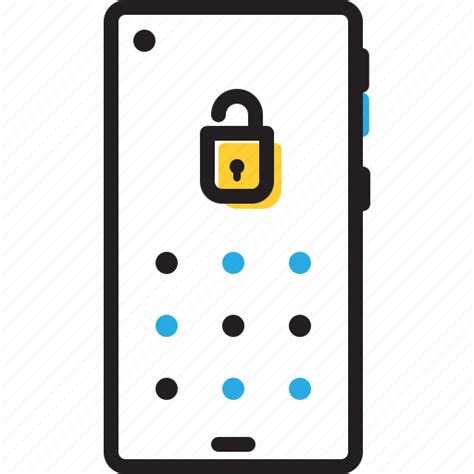 Pattern Locked Password Dots Passcode Unlock Authorization Icon