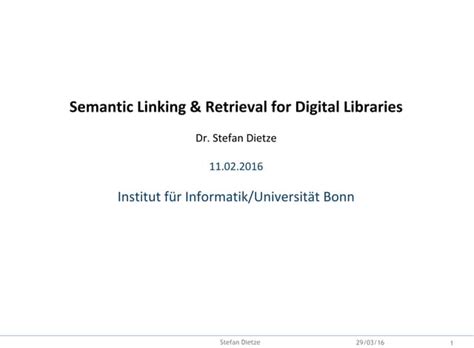 Semantic Linking And Retrieval For Digital Libraries Ppt