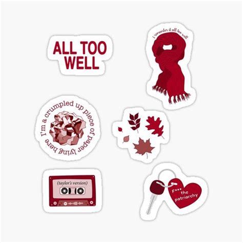 Red Taylor27s Version Stickers For Sale Cute Stickers Red Taylor