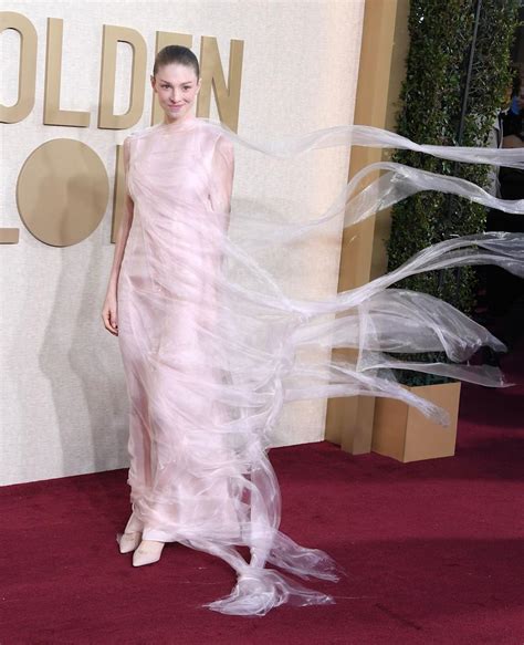 Hunter Schafer Was An Ethereal Vision In A Translucent Gown At The Golden Globes
