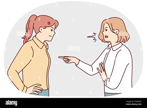 Angry Women Fighting Or Quarrelling Mad Furious Girls Blame Each Other