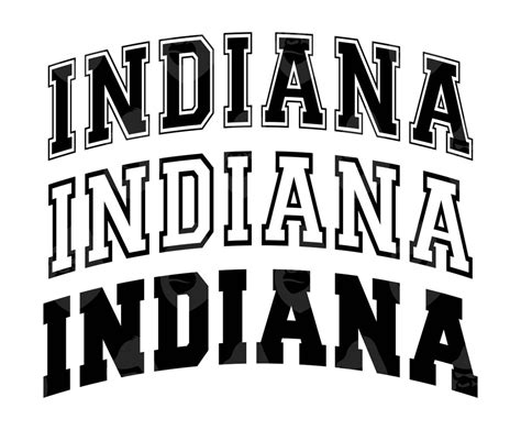 Indiana Svg Indiana Png Varsity Font Svg College Font Arched Text