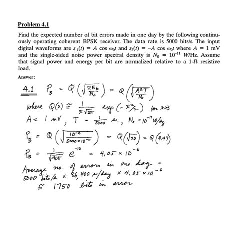 Solved Problem 41find The Expected Number Of Bit Errors