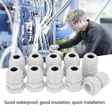 Conector De Glándula De Cable Impermeable De Plástico Blanco Ip68