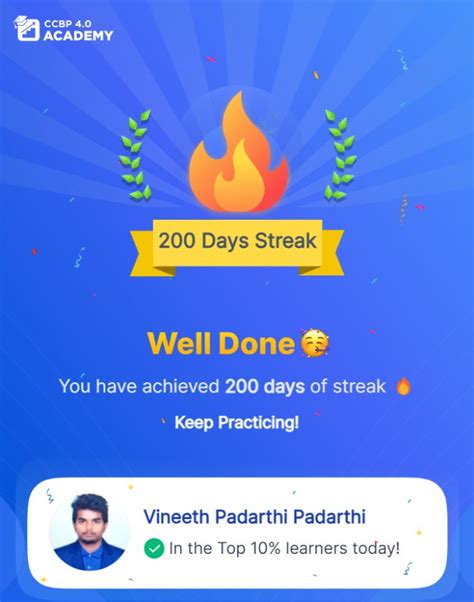 200days Nxtwave Ccbp Nxtwavestreak Vineeth Padarthi