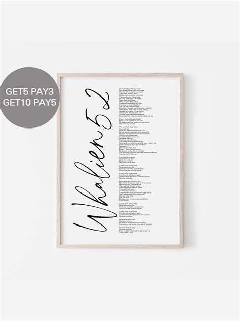 Bts Whalien 52 Lyrics Prints Poster Digital Download Korean Etsy