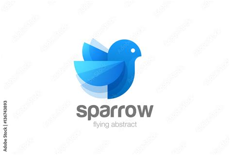Flying Bird Abstract Logo Design Vector Sparrow Logotype Icon Stock Vector Adobe Stock