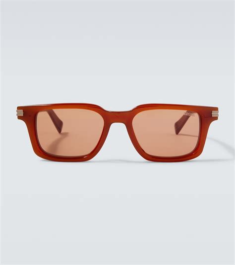 Rectangular Sunglasses In Brown Zegna Mytheresa
