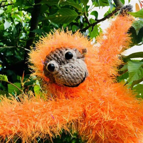 Easy Orangutan Toy Knitting Pattern King Cole Tinsel Chunky Etsy