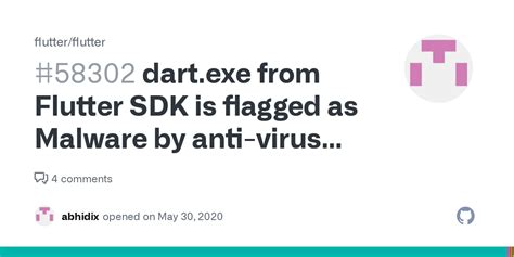 dart exe from flutter sdk is flagged as malware by anti virus program