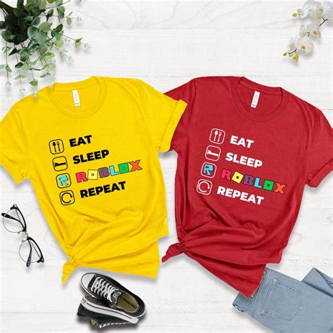 Roblox Shirt Eat Sleep Roblox Repeat Shirt Gamer Ts Roblox Lover